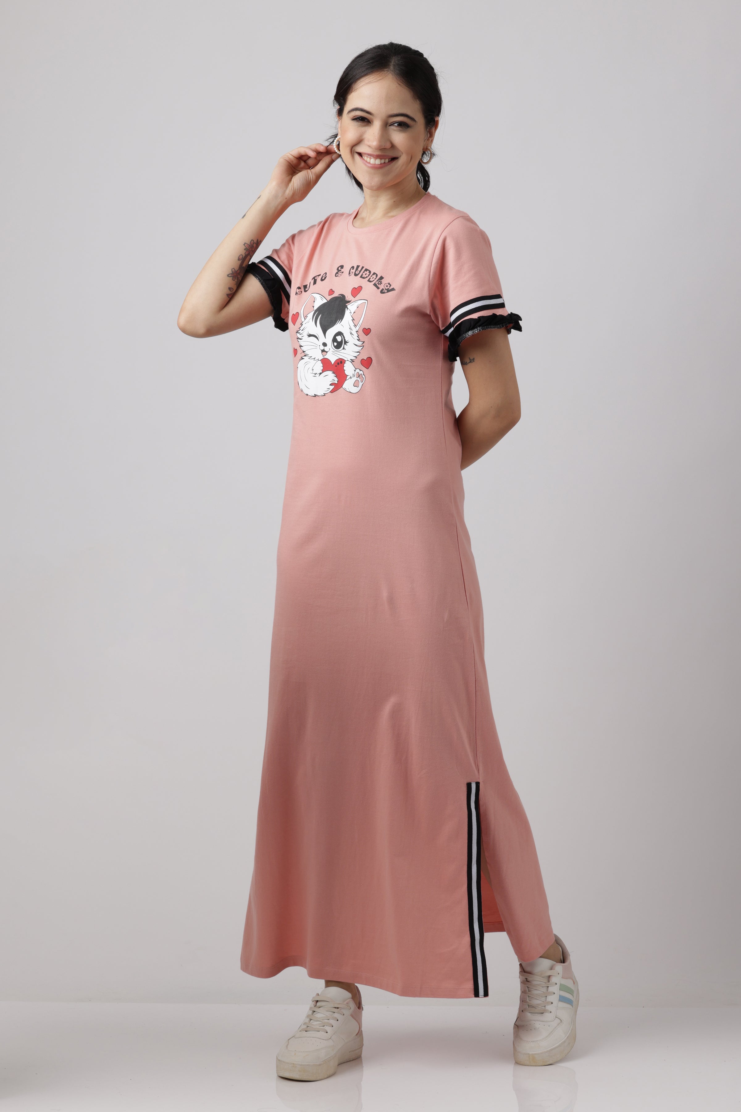 Buy Snooze Style Dress Rose Tan Comfortable Night dress – SlumberJill